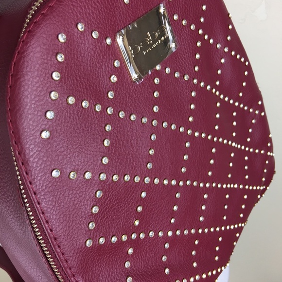 bebe | Bags | Bebe Gemma Maroon Burgundy Wine Studded Backpack | Poshmark